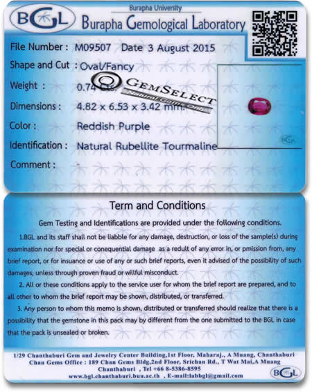 Gemstone Certificates and Reports for Colored Stones at GemSelect