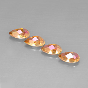 Multicolor Azotic Topaz 6.4ct (4 pcs) Pear from Brazil Gemstones