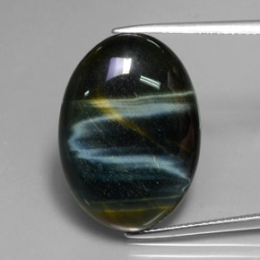 Hawk's Eye 18.1ct Oval from India Natural and Untreated Gemstone