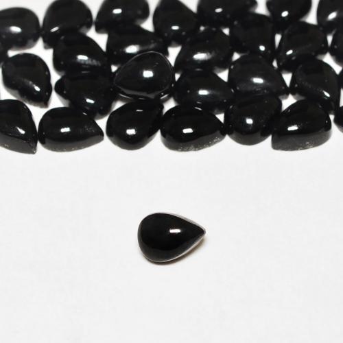 0.17ct Natural Black Onyx, Pear Shape, Opaque