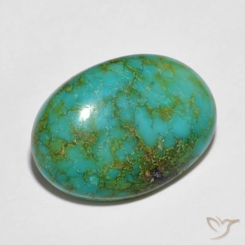 6.6 carat Blue Green Turquoise Gemstone | Oval loose Turquoise from ...