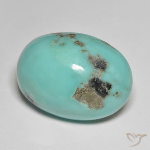 26.92ct Blue Green Turquoise Gemstone | Oval Cut | 22.6 x 16.7 mm ...