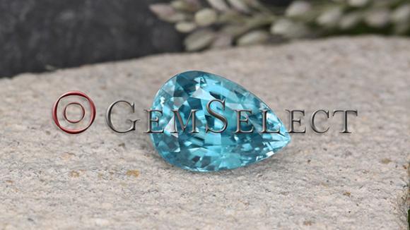 6.80ct Natural Aqua Blue Zircon, Pear Shape, VVS 6.80ct Natural Aqua Blue Zircon, Pear Shape, VVS